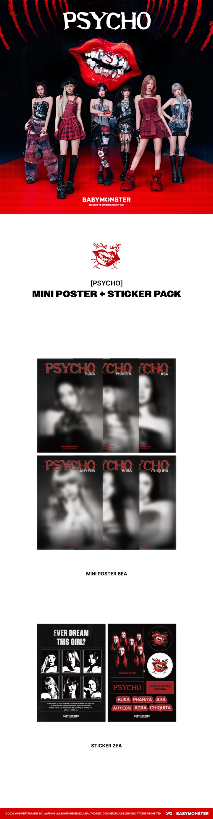 BABYMONSTER | [PSYCHO] BABYMONSTER MINI POSTER + STICKER PACK