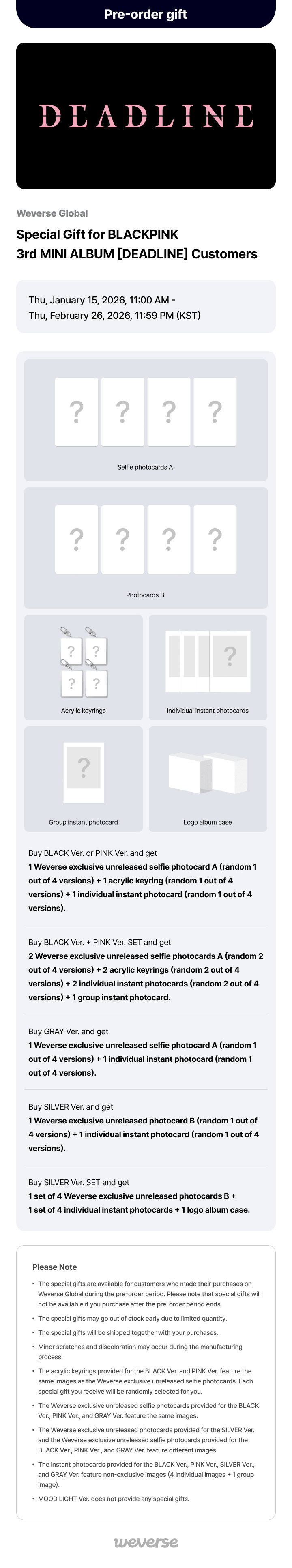 BLACKPINK | BLACKPINK 3rd MINI ALBUM [DEADLINE] BLACK Ver.