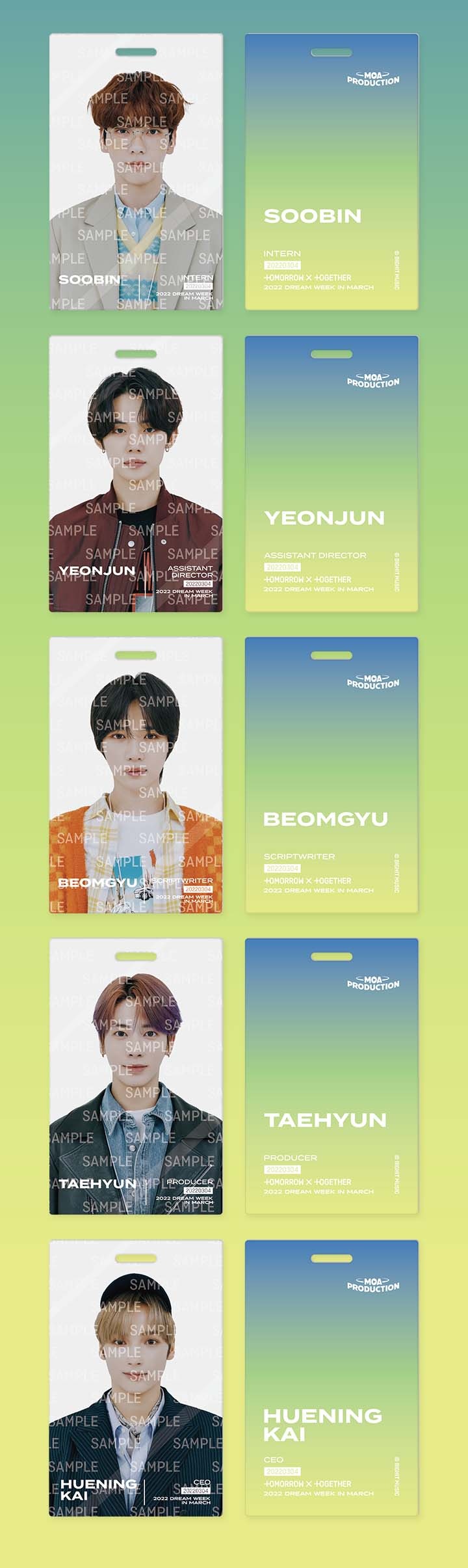 TOMORROW X TOGETHER | [MOA PRODUCTION] EMPLOYEE ID CARD SET