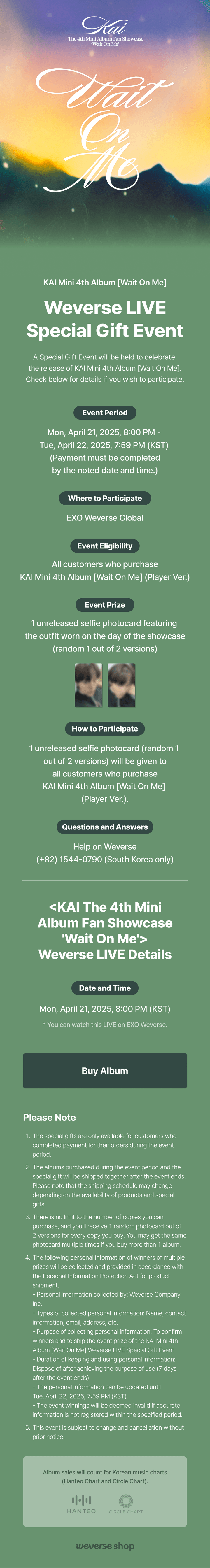 EXO | [Weverse LIVE] The 4th Mini Album [Wait On Me] (Player Ver.)